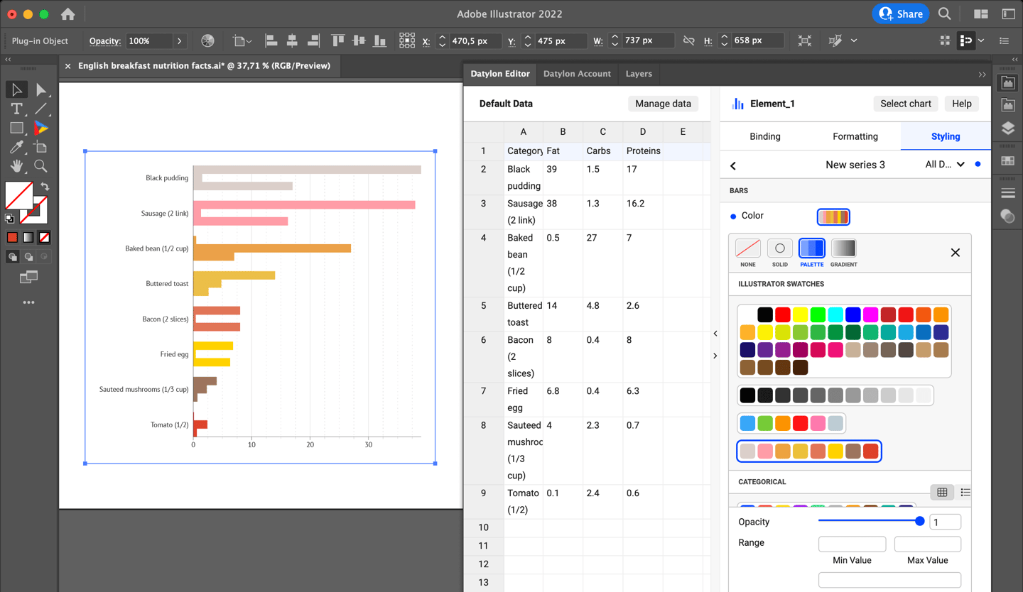 How to make a bar graph in Illustrator with Datylon | Blog | Datylon