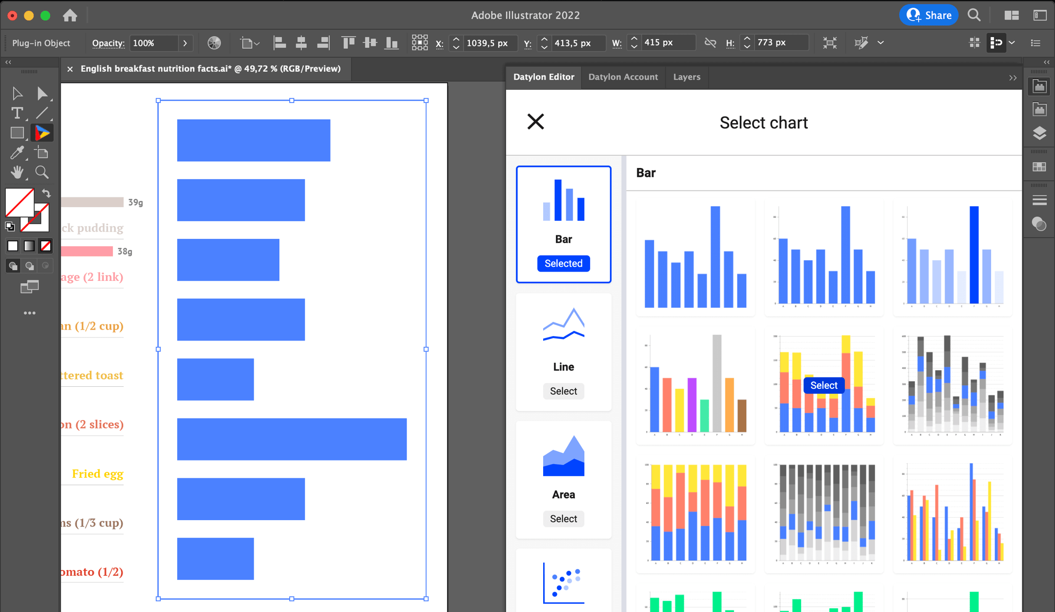 How to make a bar graph in Illustrator with Datylon | Blog | Datylon