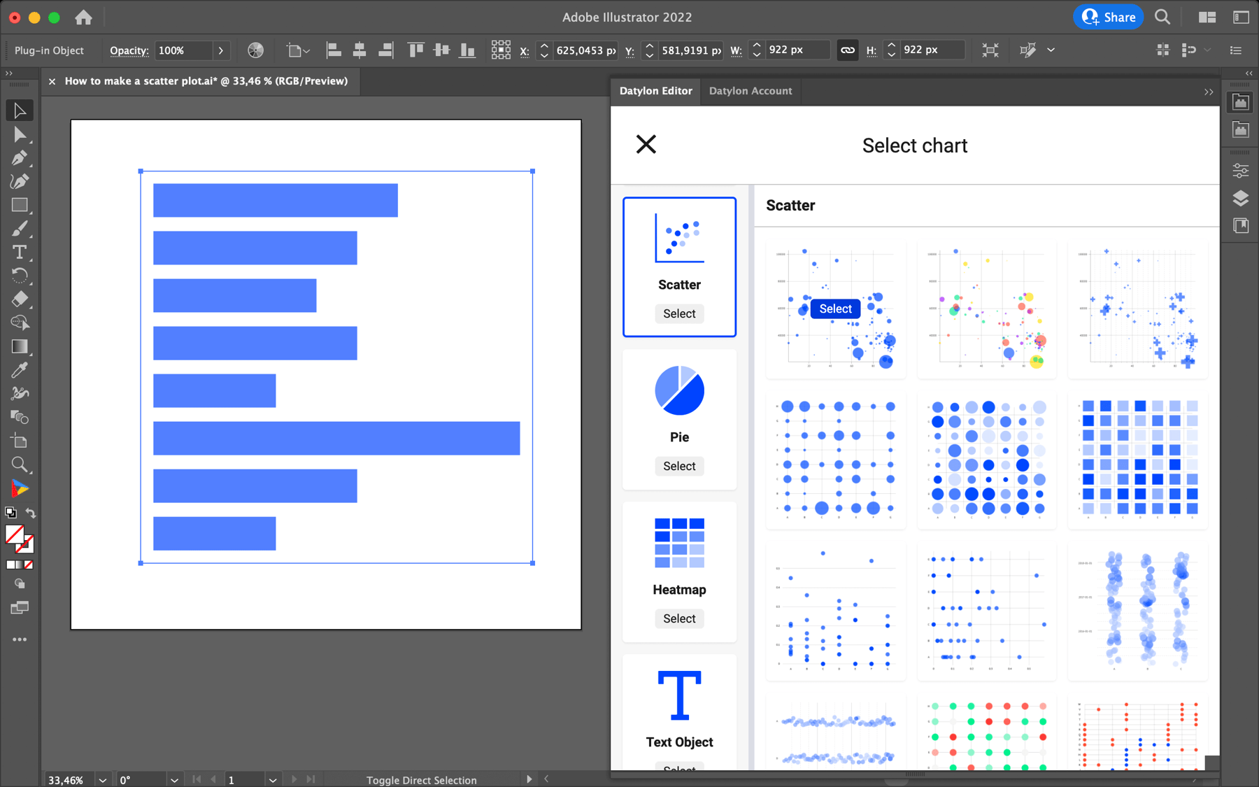 How to make a scatter plot in Illustrator | Blog | Datylon